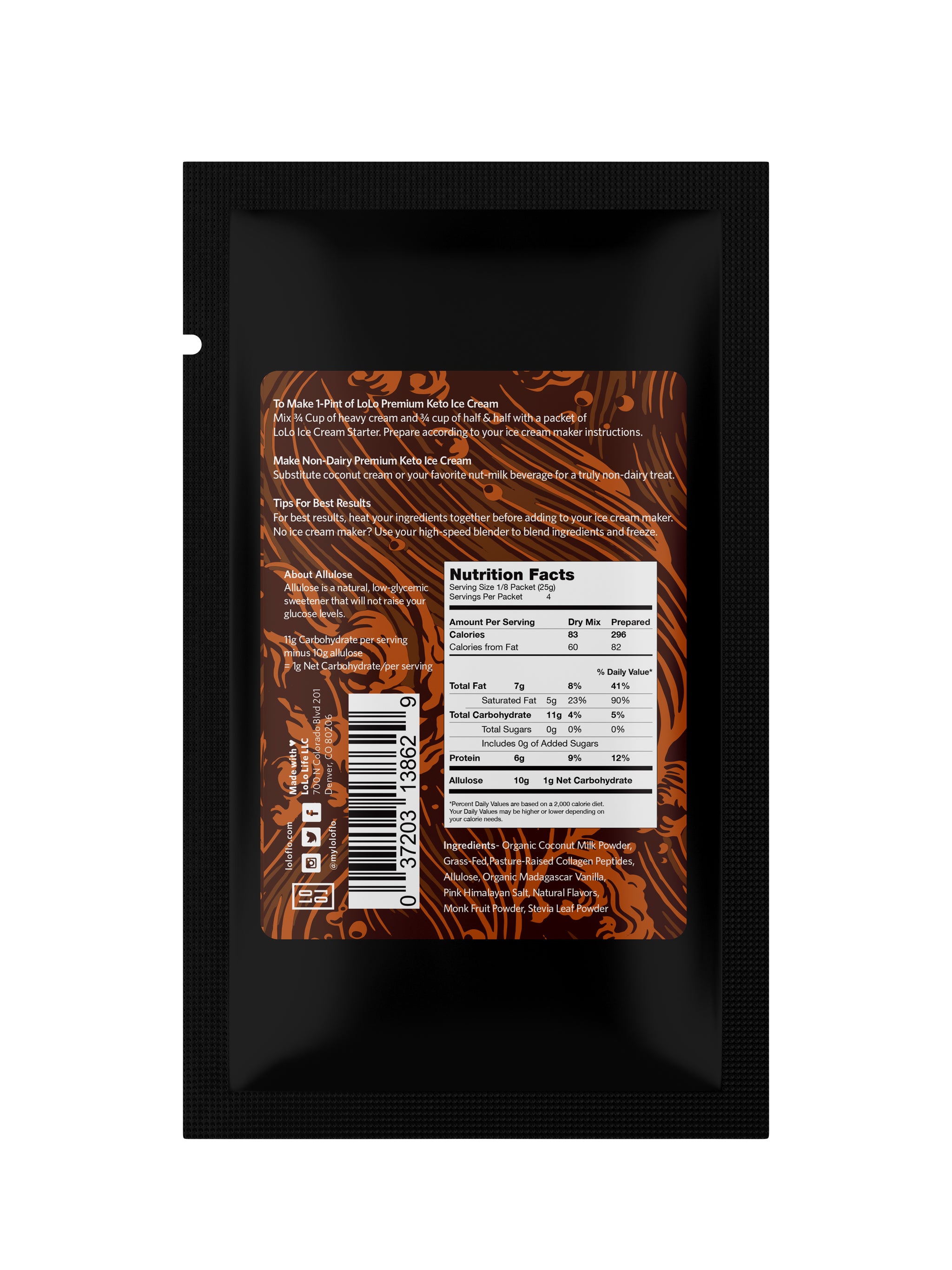 LoLo Premium Sugar-Free Ice Cream Starter - Salted Caramel - LoLo Life